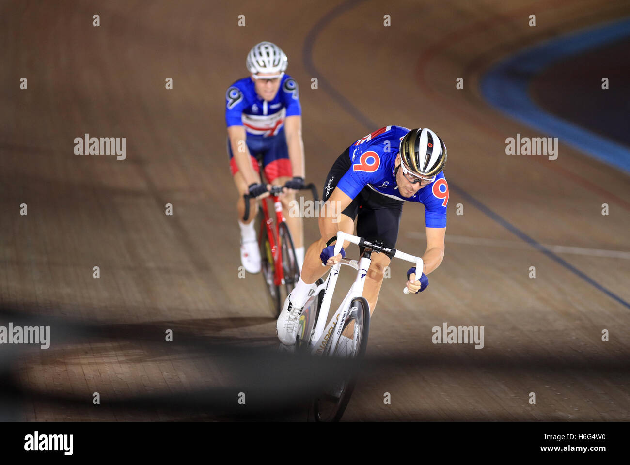 Great Britain's Jon Dibben and Ollie Wood compete in the 250m madison ...