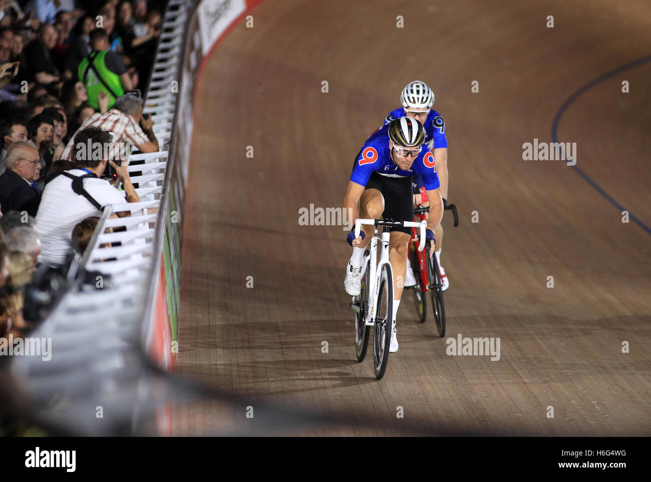 Great Britain's Jon Dibben and Ollie Wood compete in the 250m madison ...