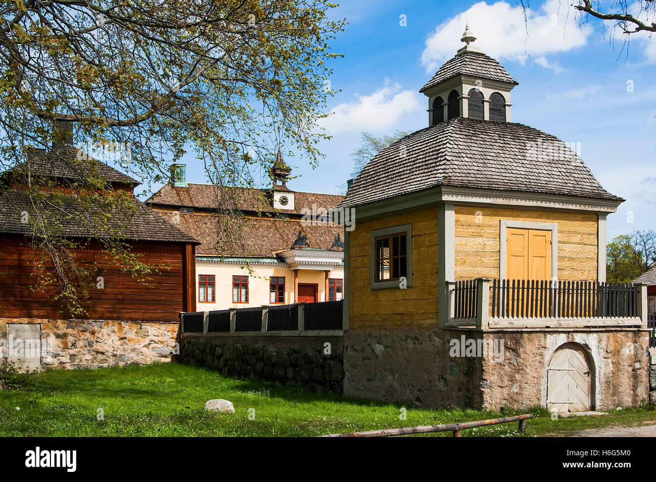 Spring landscape, Homesteads Skogaholm. Stockholm. Sweden Stock Photo ...