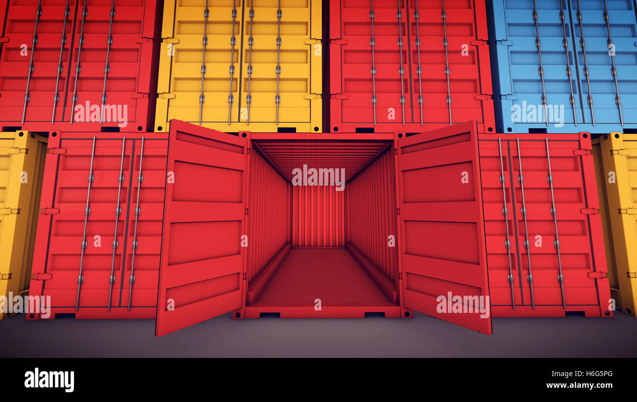 Shipping container doors open hi-res stock photography and images - Alamy