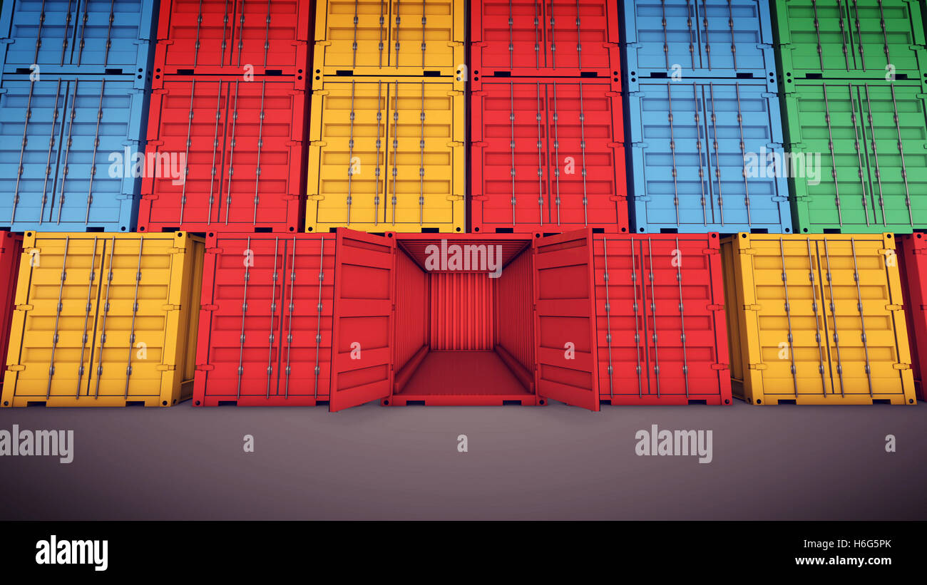 Shipping container doors blue hi-res stock photography and images - Alamy