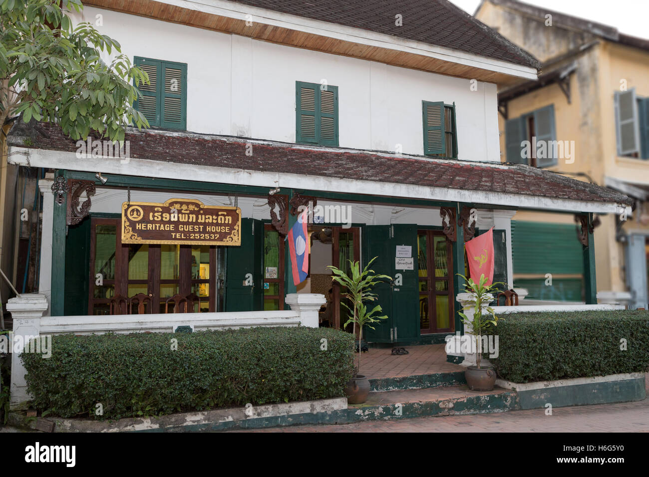 Heritage Guest House, French colonial house, Luang Prabang, Laos Stock ...