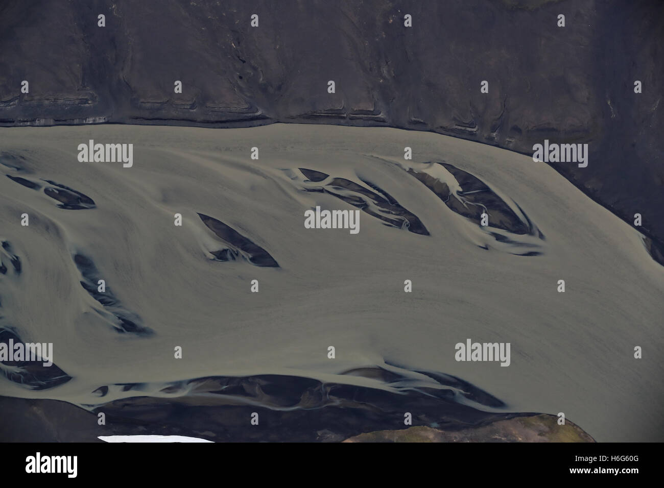 Aerial view of glacial rivers South Iceland Stock Photo - Alamy