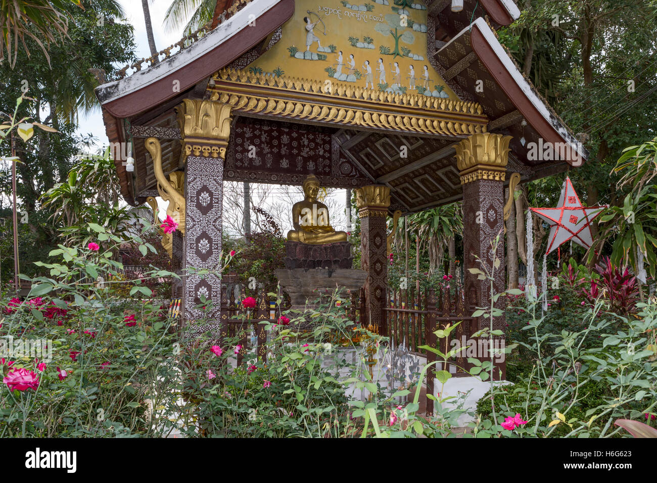 Buddha in protection position,Wat Xieng Thong, Golden City Monastery ...
