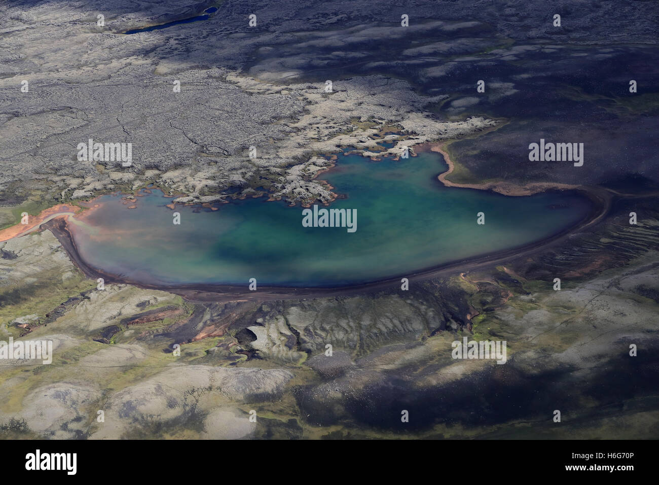 Aerial view, Laki craters, Laki or Lakagigar vulcanic fissure, Iceland ...