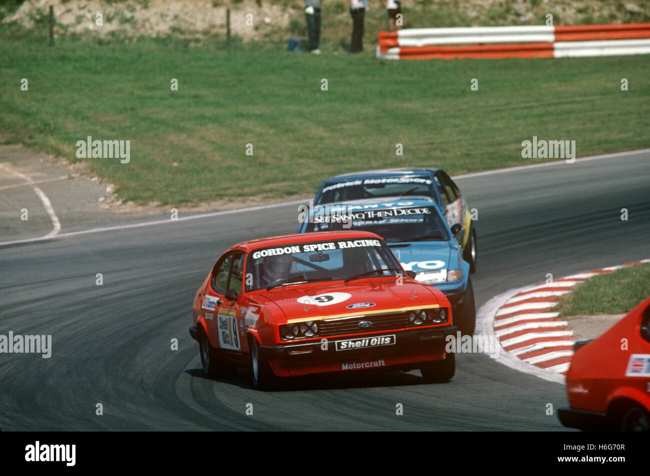 Ford Capri and Rover 3500s Brands Hatch 1980s Stock Photo - Alamy