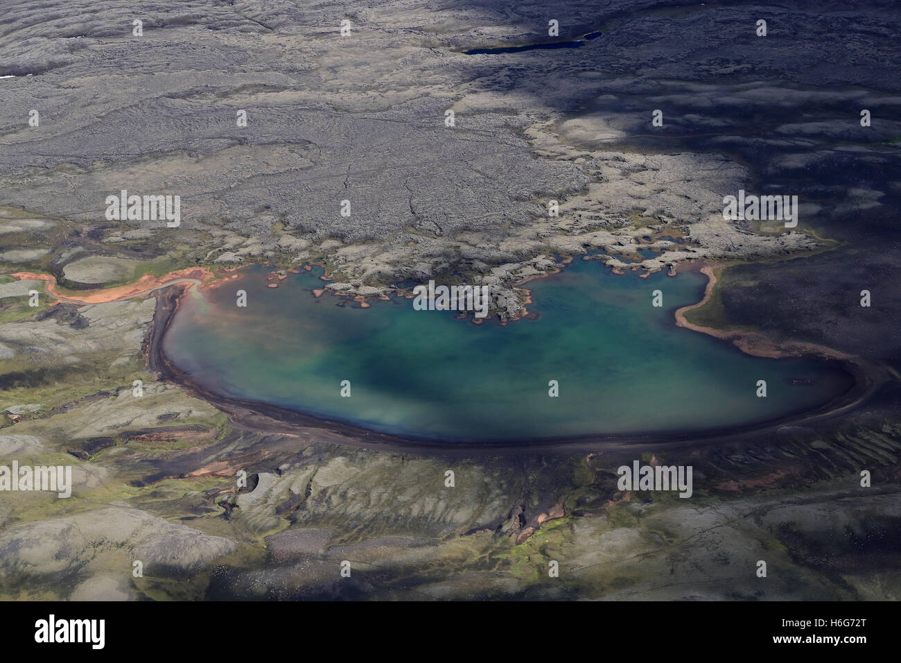 Aerial view, Laki craters, Laki or Lakagigar vulcanic fissure, Iceland ...