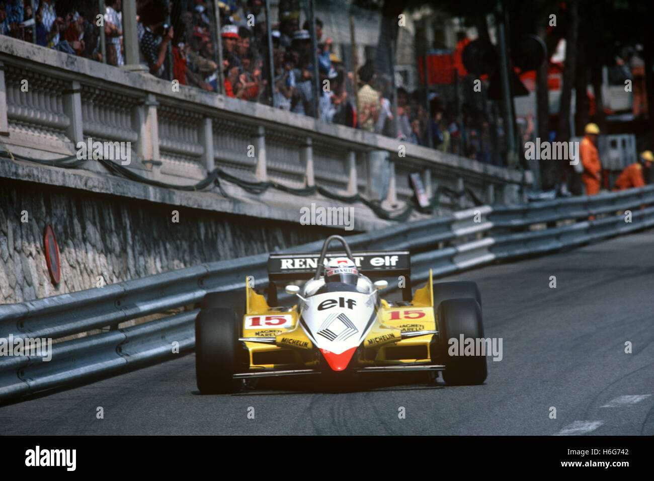 Alain Prost Formula 1 Renault-Turbo 1981 Monaco Stock Photo - Alamy