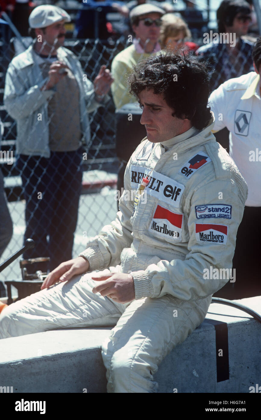 Alain Prost of Renault at 1982 US GP West, Long Beach Stock Photo - Alamy