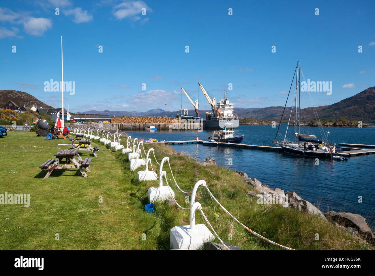 Pier, Kyle of Lochalsh, Highland region, Scotland, November Stock Photo ...