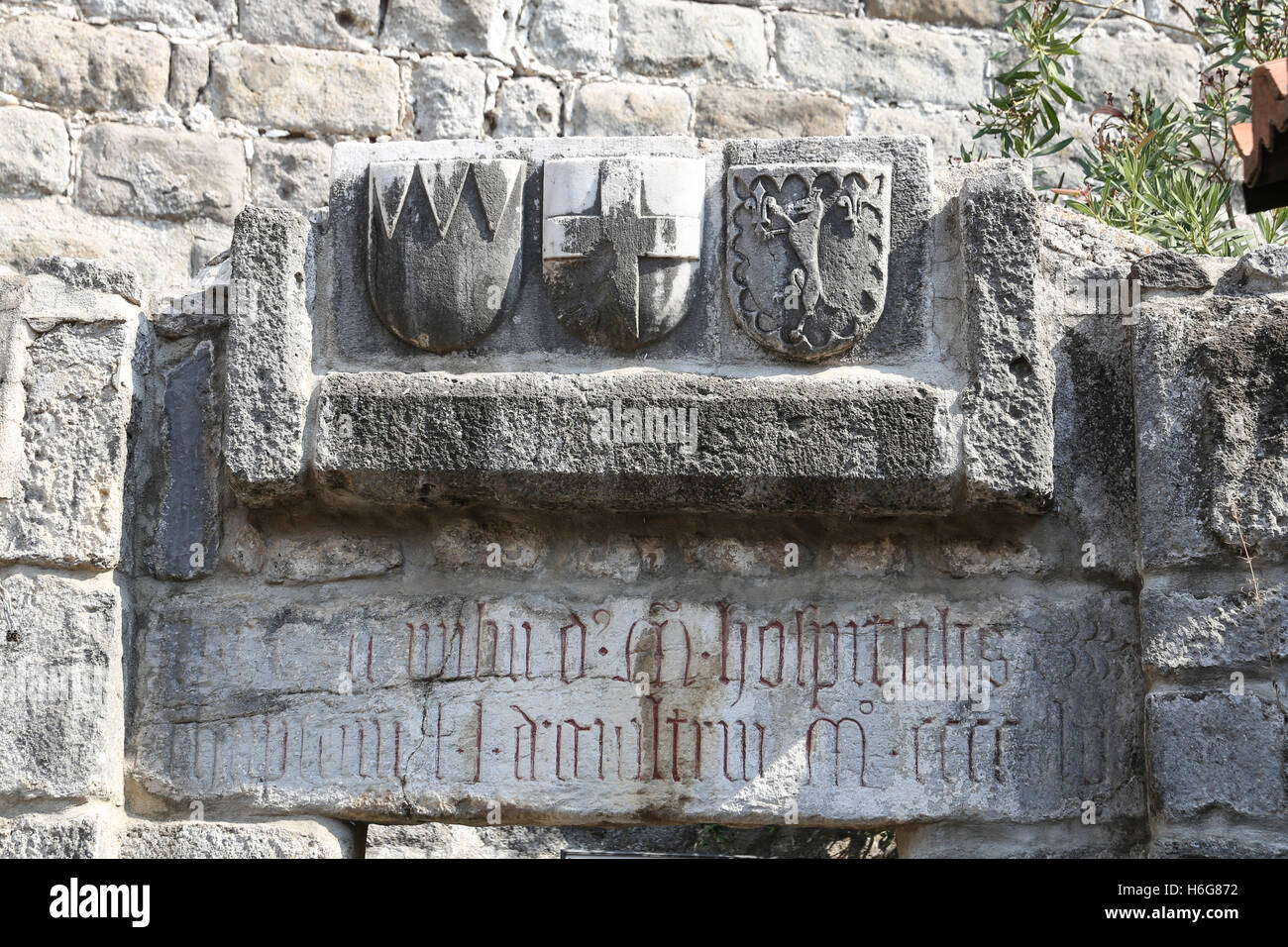Knight Symbols in Bodrum Castle, Mugla, Turkey Stock Photo - Alamy
