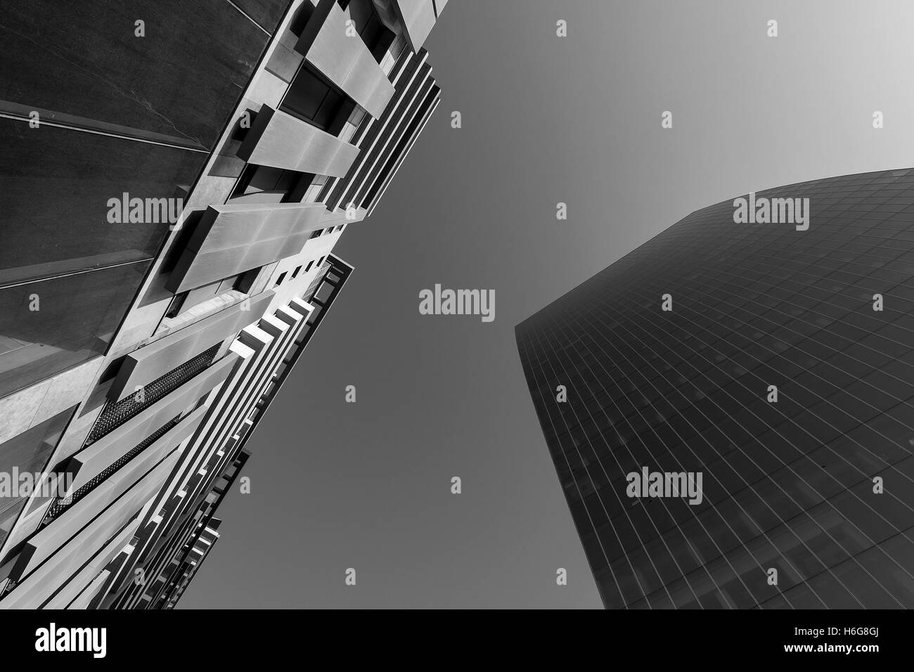 Building exterior against blue Black and White Stock Photos & Images ...
