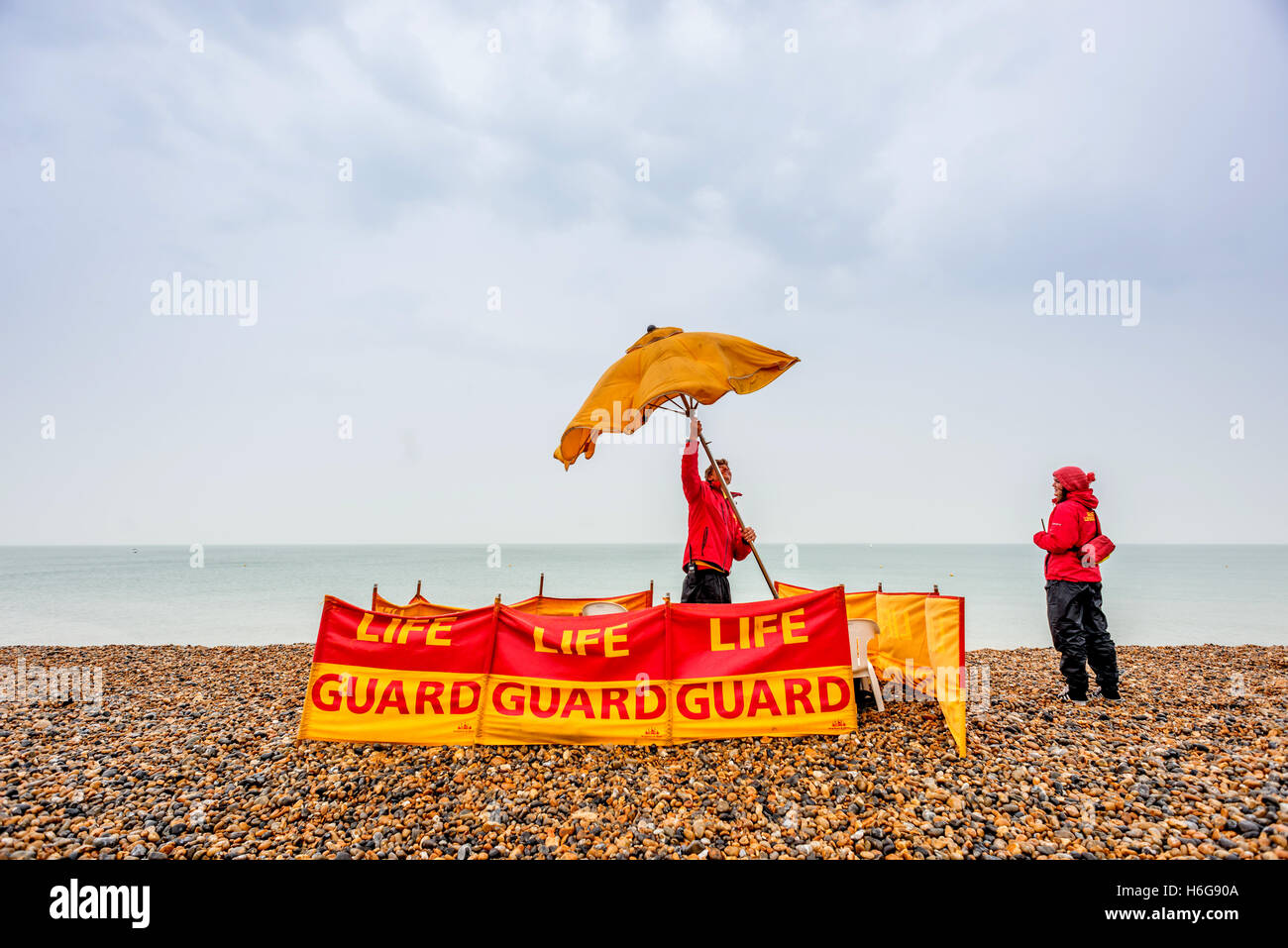 Lifeguards on the beach at Brighton Stock Photo - Alamy