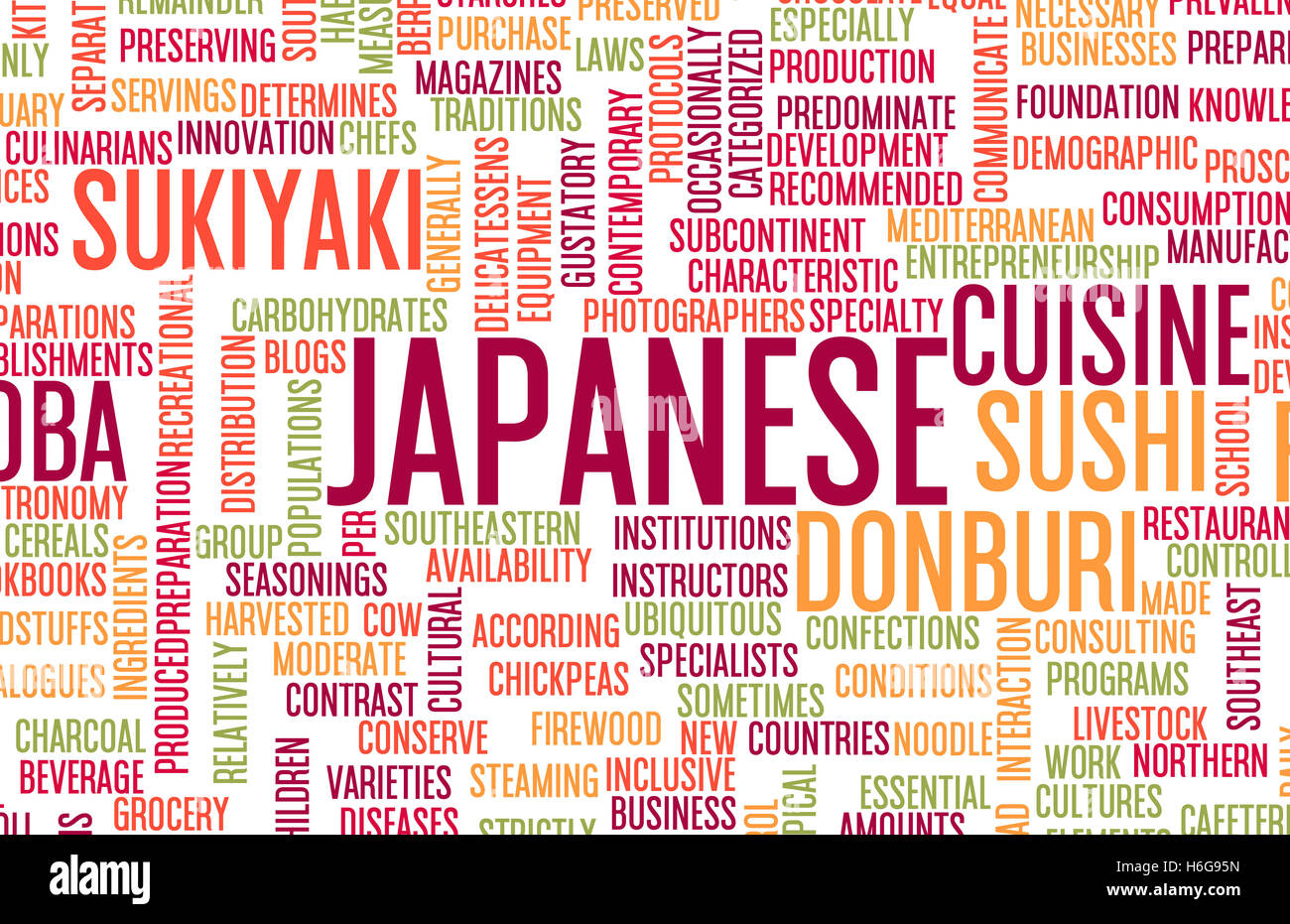 Japanese Food and Cuisine Menu Background with Local Dishes Stock Photo ...