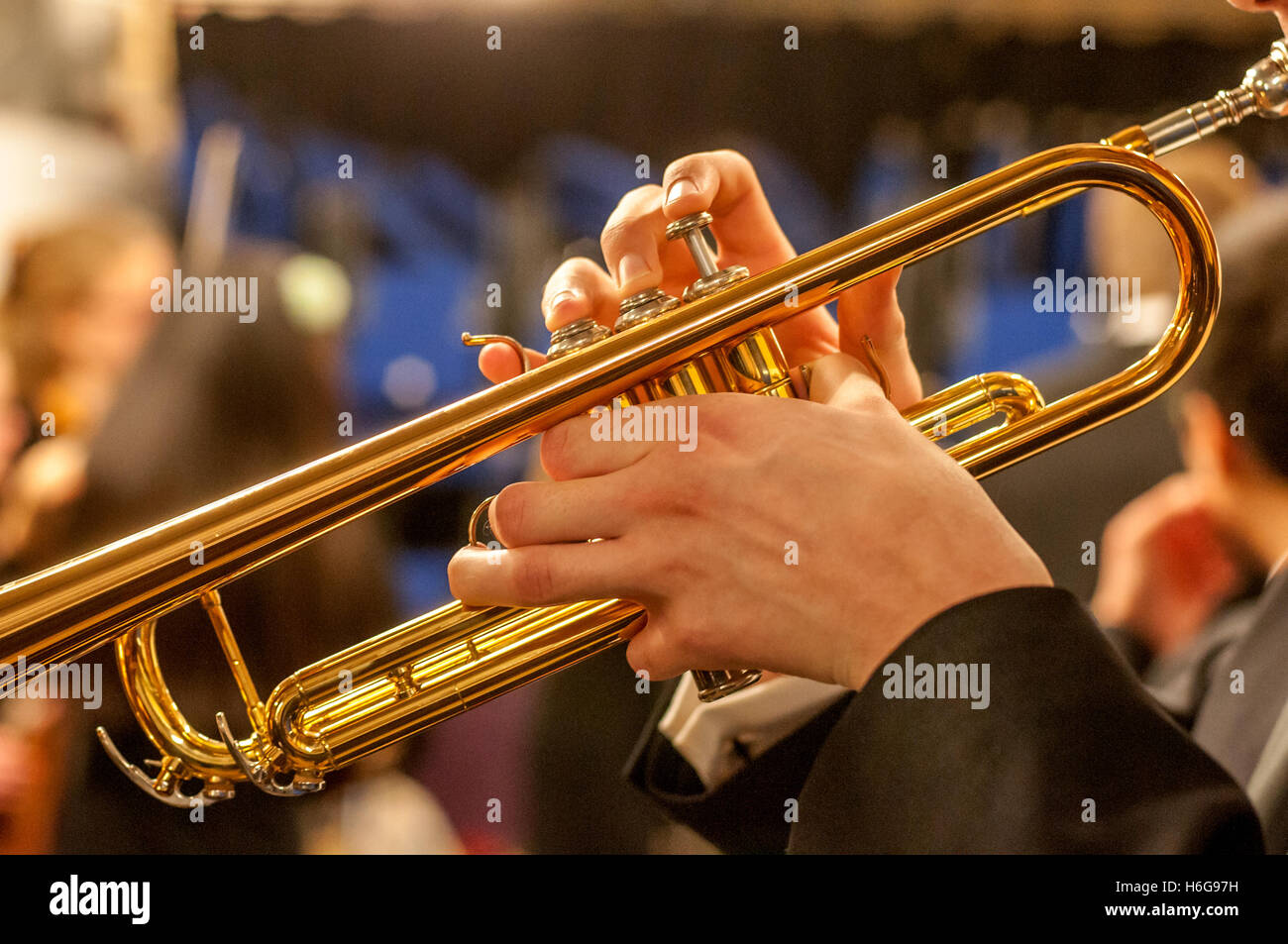 Close-up details of musical instruments being played Stock Photo - Alamy