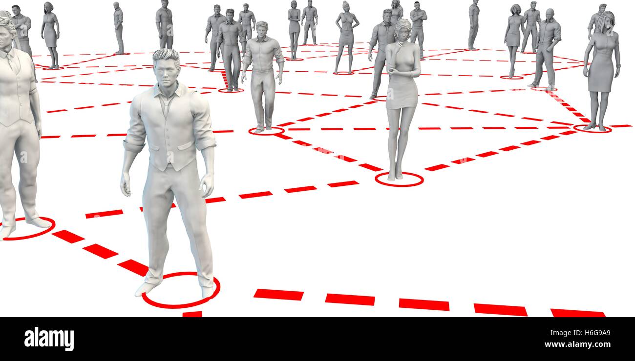 Community Population of Men and Women Workers Linked Together Stock ...