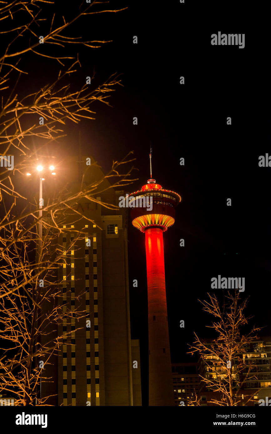 Calgary tower night hi-res stock photography and images - Alamy