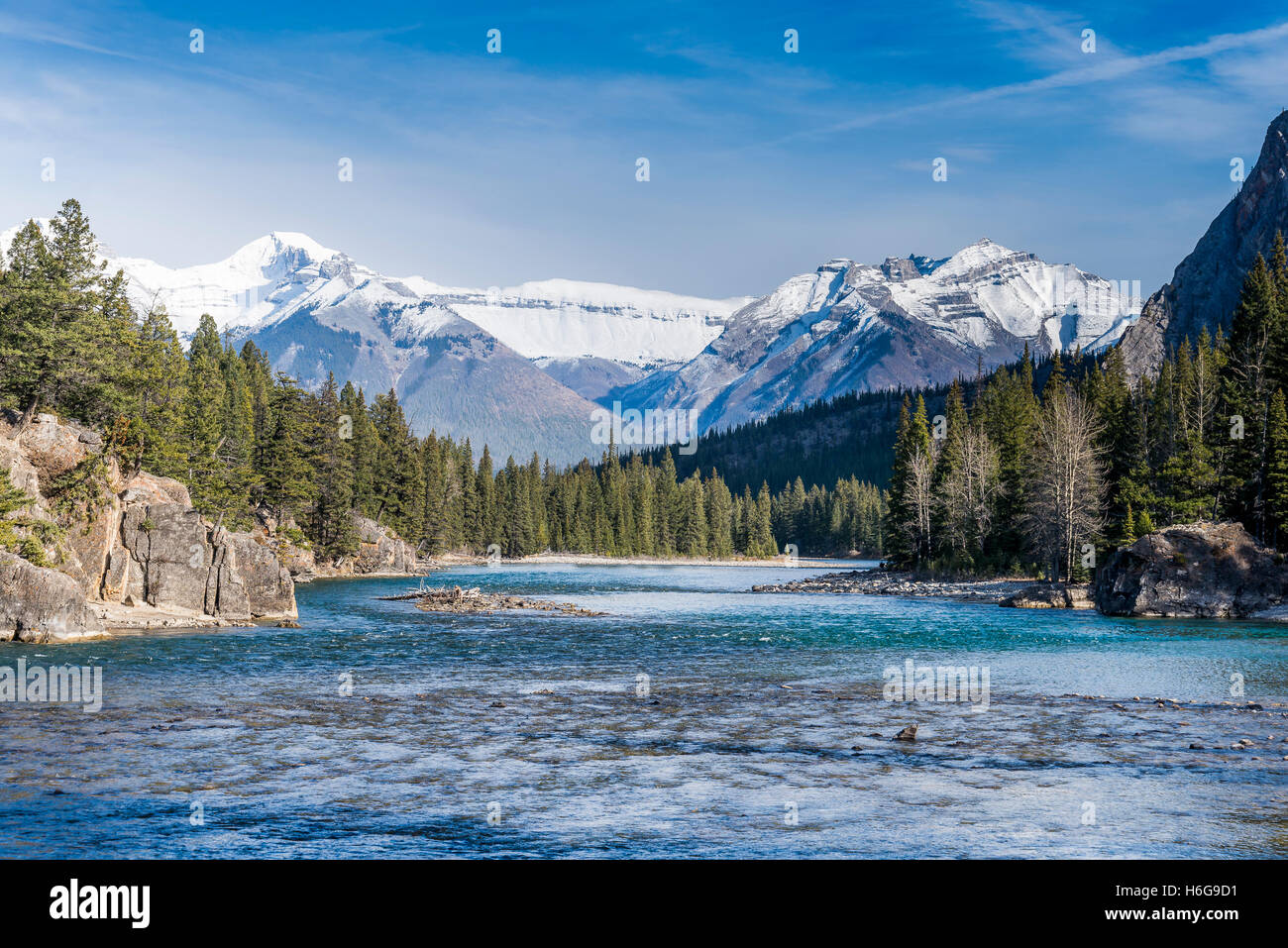 Bow River, Banff National Park, Alberta, Canada Stock Photo - Alamy