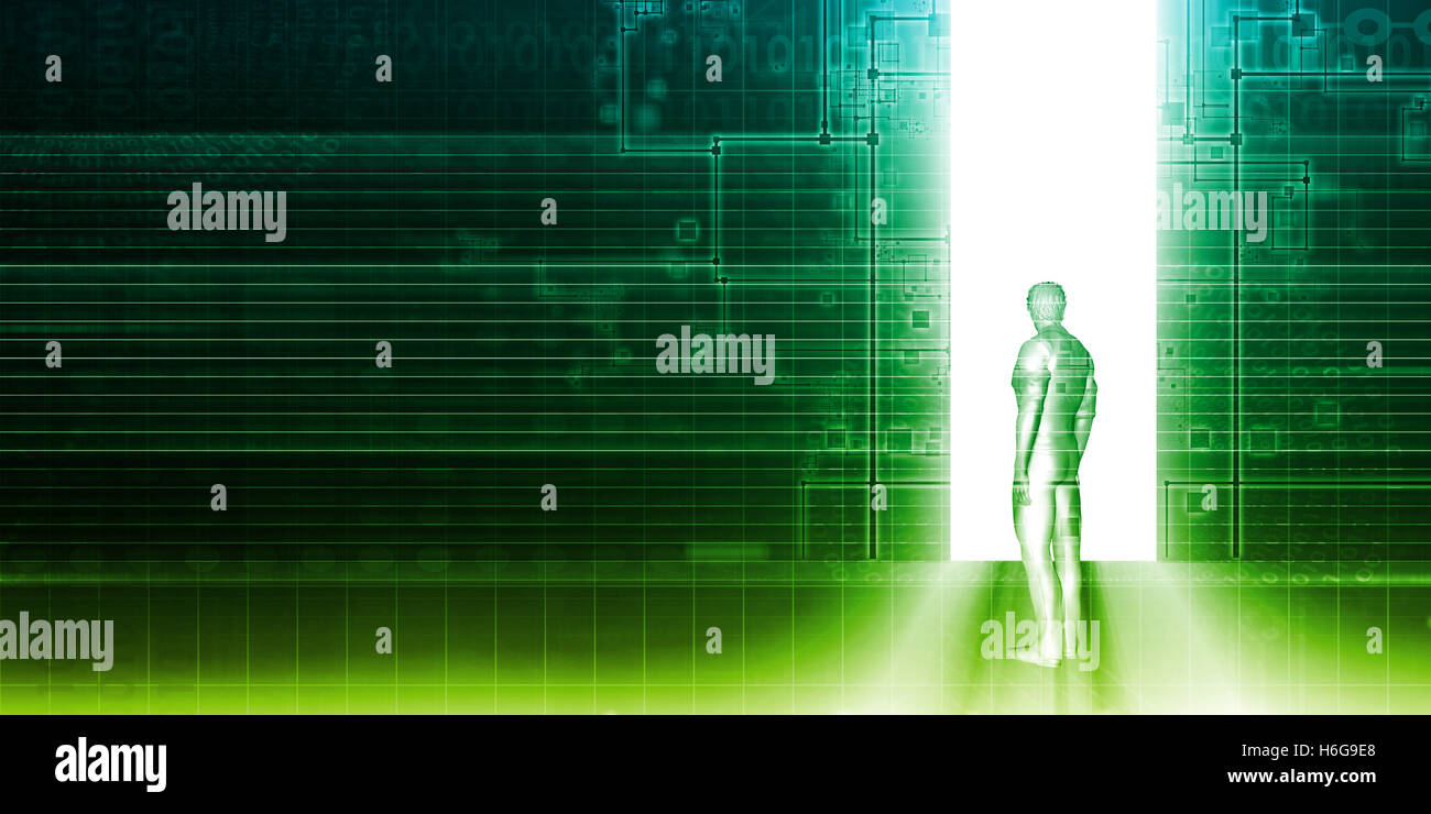 Stepping into the Future as a Business Technology Concept Stock Photo ...