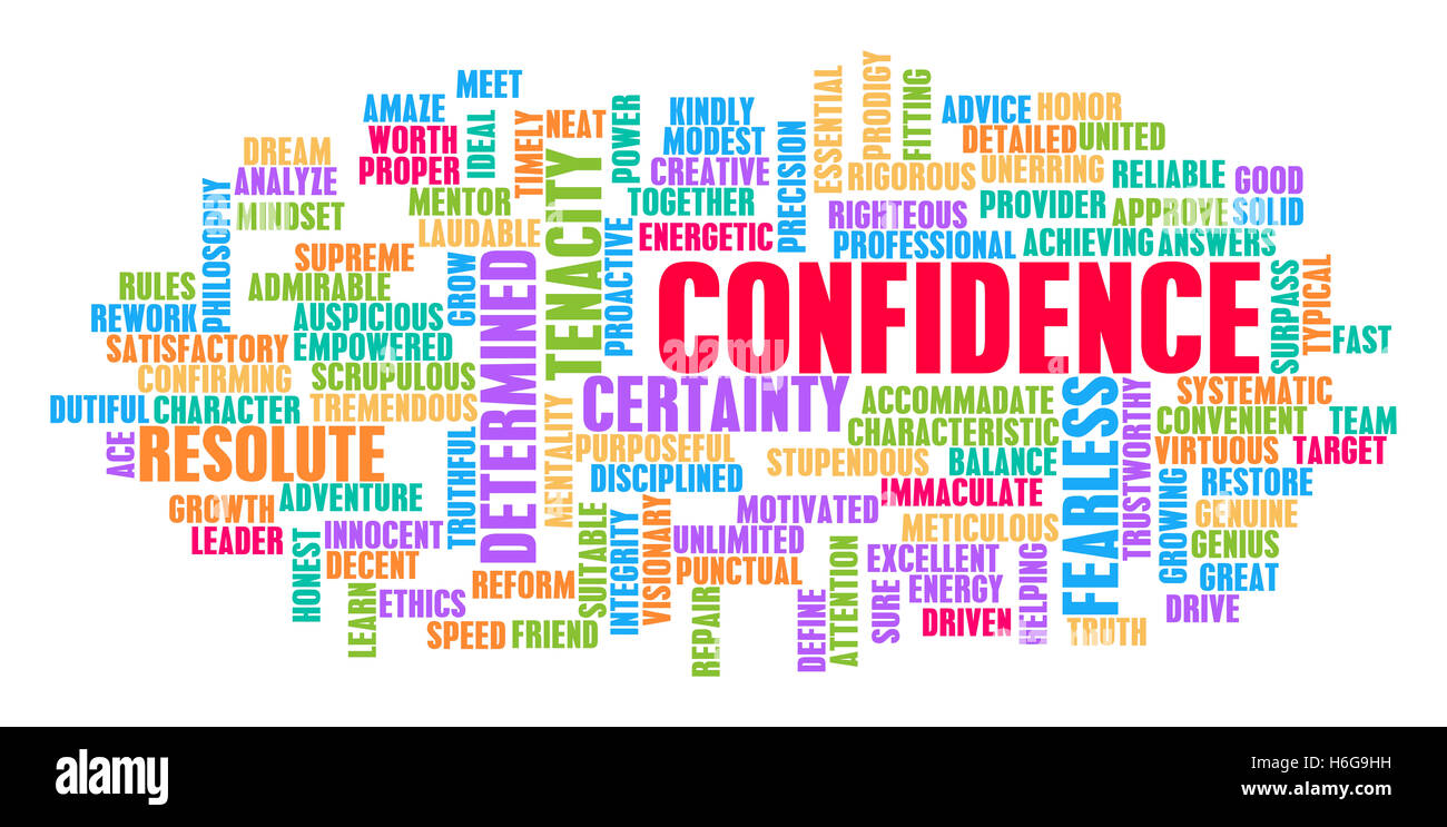 Confidence Word Cloud Concept on White Stock Photo - Alamy