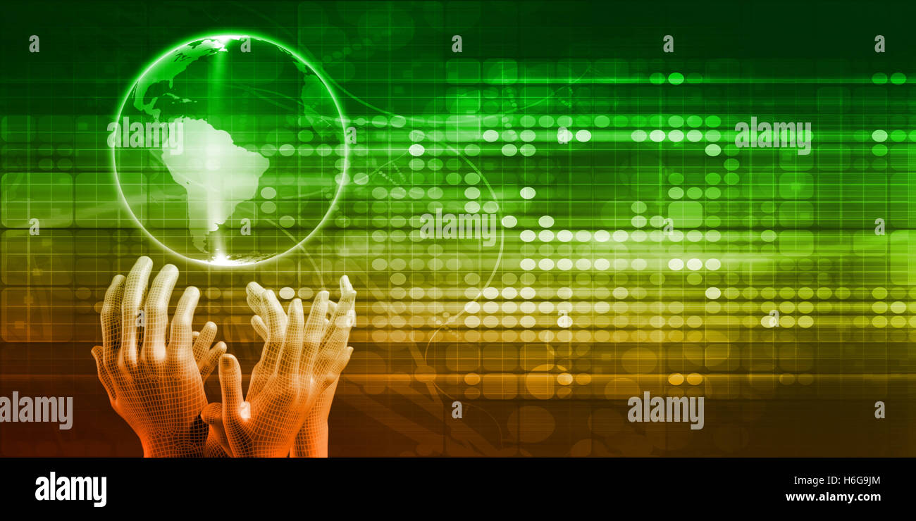 Data Access Concept with Hands Reaching for Globe Stock Photo - Alamy