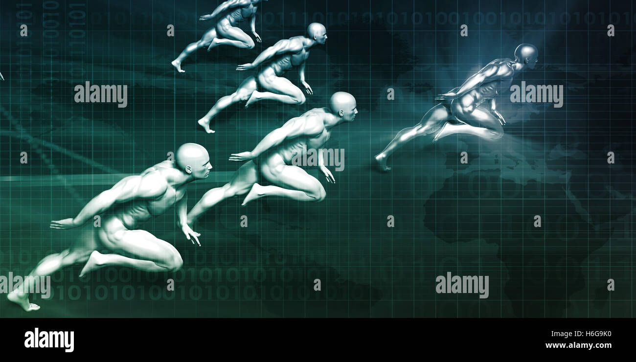 Project Management and Teamwork Completing the Race Stock Photo - Alamy