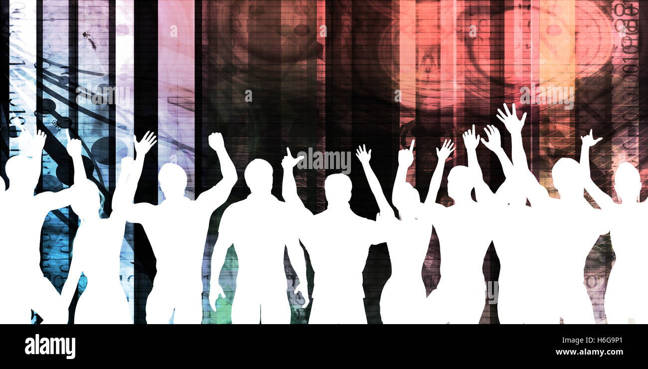 Celebration Background with People Cheering and Celebrating Stock Photo ...