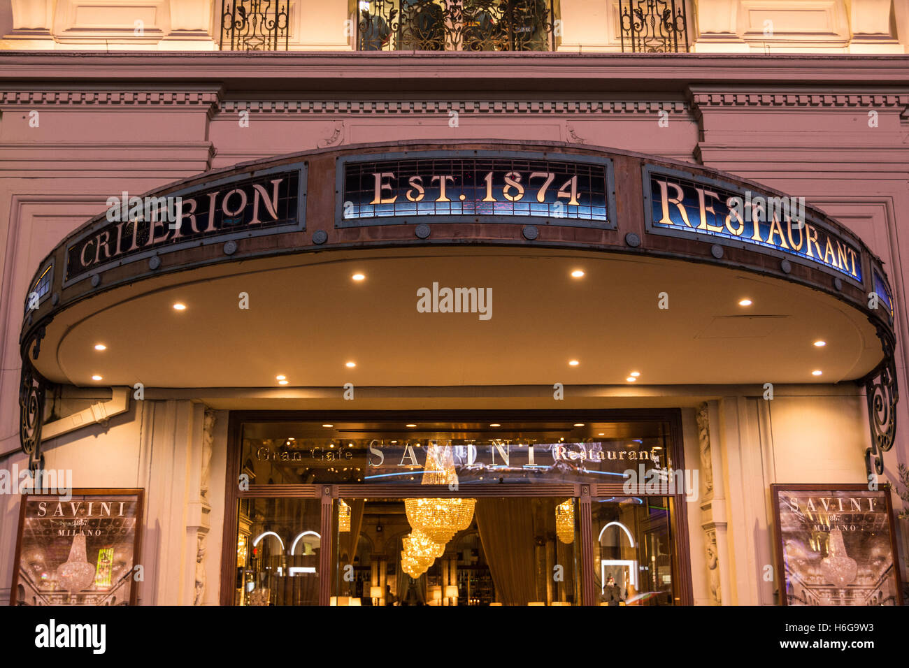 The exterior of the Criterion Restaurant in Piccadilly London England ...