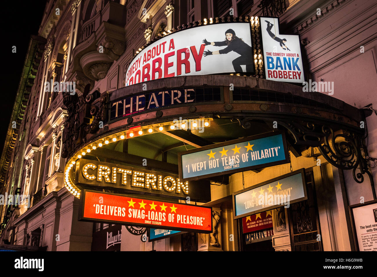 The Criterion Theatre in Theatreland on London's Shaftesbury Avenue ...