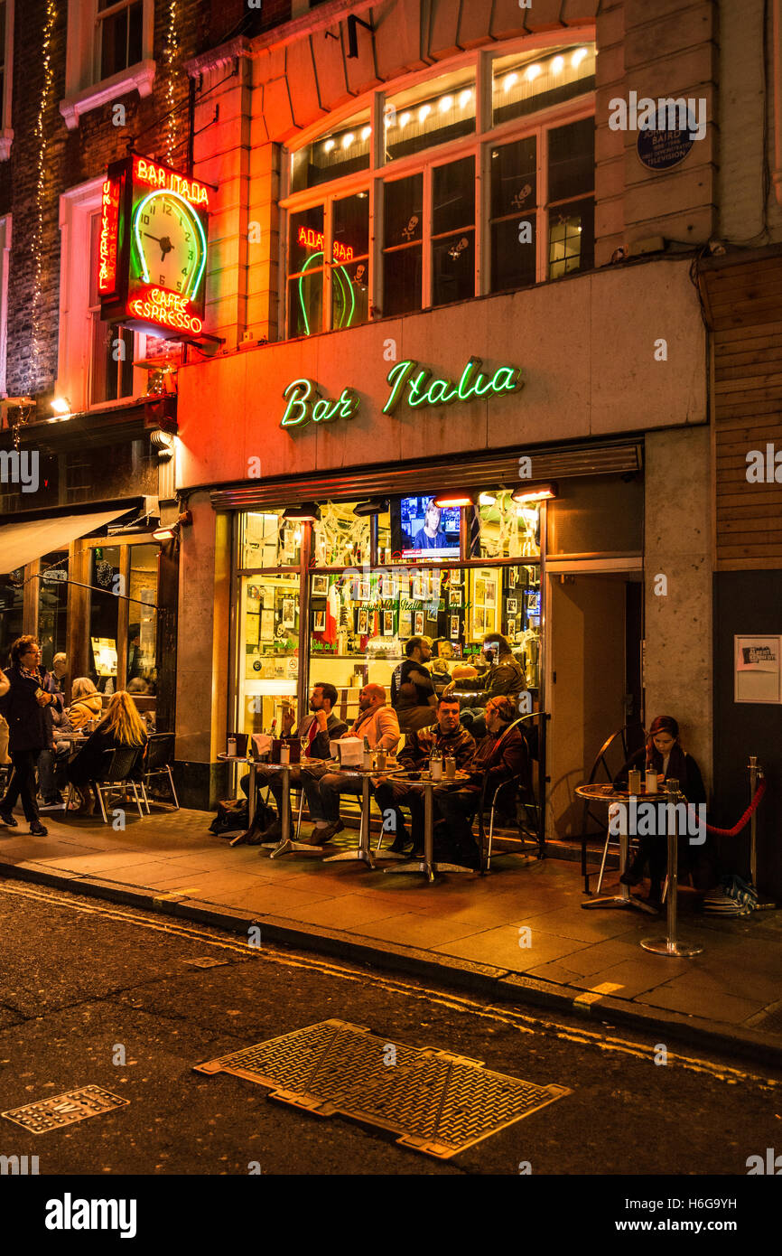 Bar Italia, Frith Street, Soho London. Traditional and famous Italian ...
