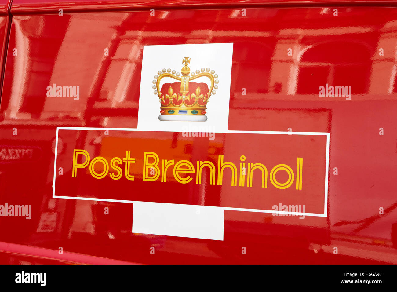 royal mail delivery van with welsh post brenhinol livery Cardiff Wales ...