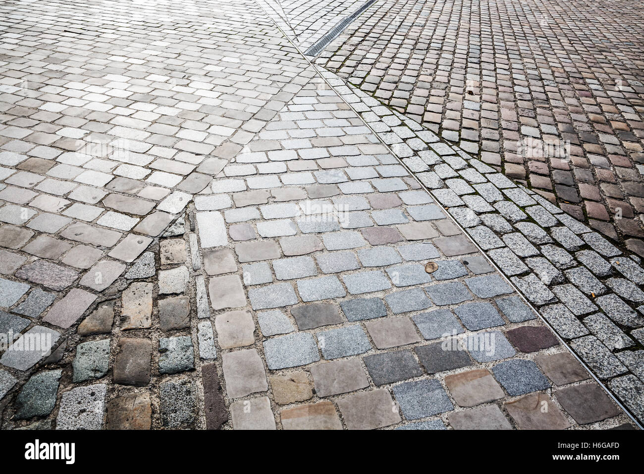 attractive pattern of cobblestone pavement in the city Stock Photo - Alamy