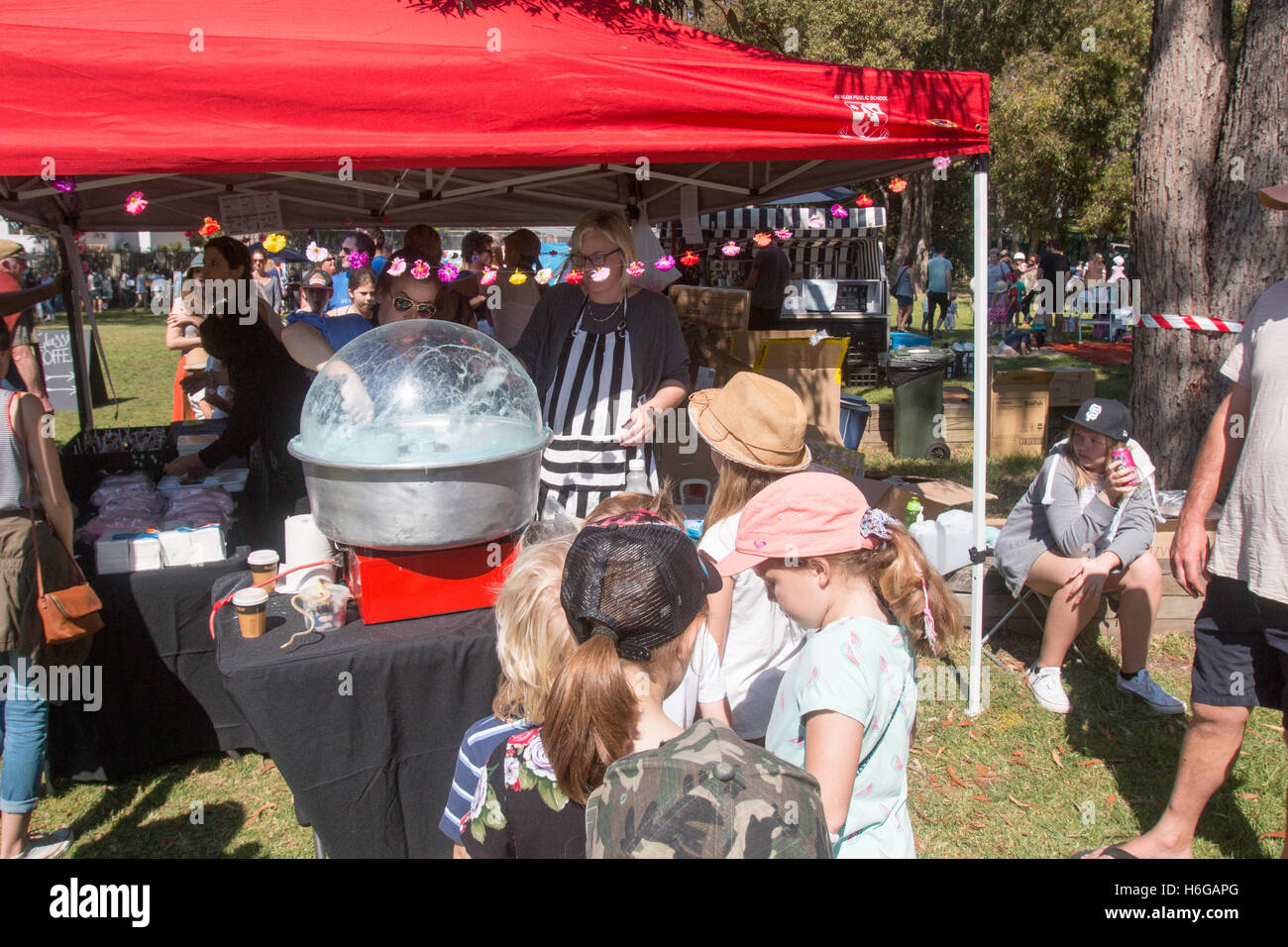 Australian school fete fair market in Sydney,Australia with candy floss ...