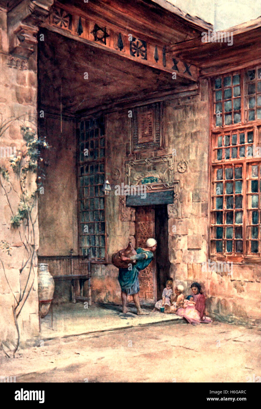 Courtyard in a Cairene House, Egypt, circa 1900 Stock Photo - Alamy