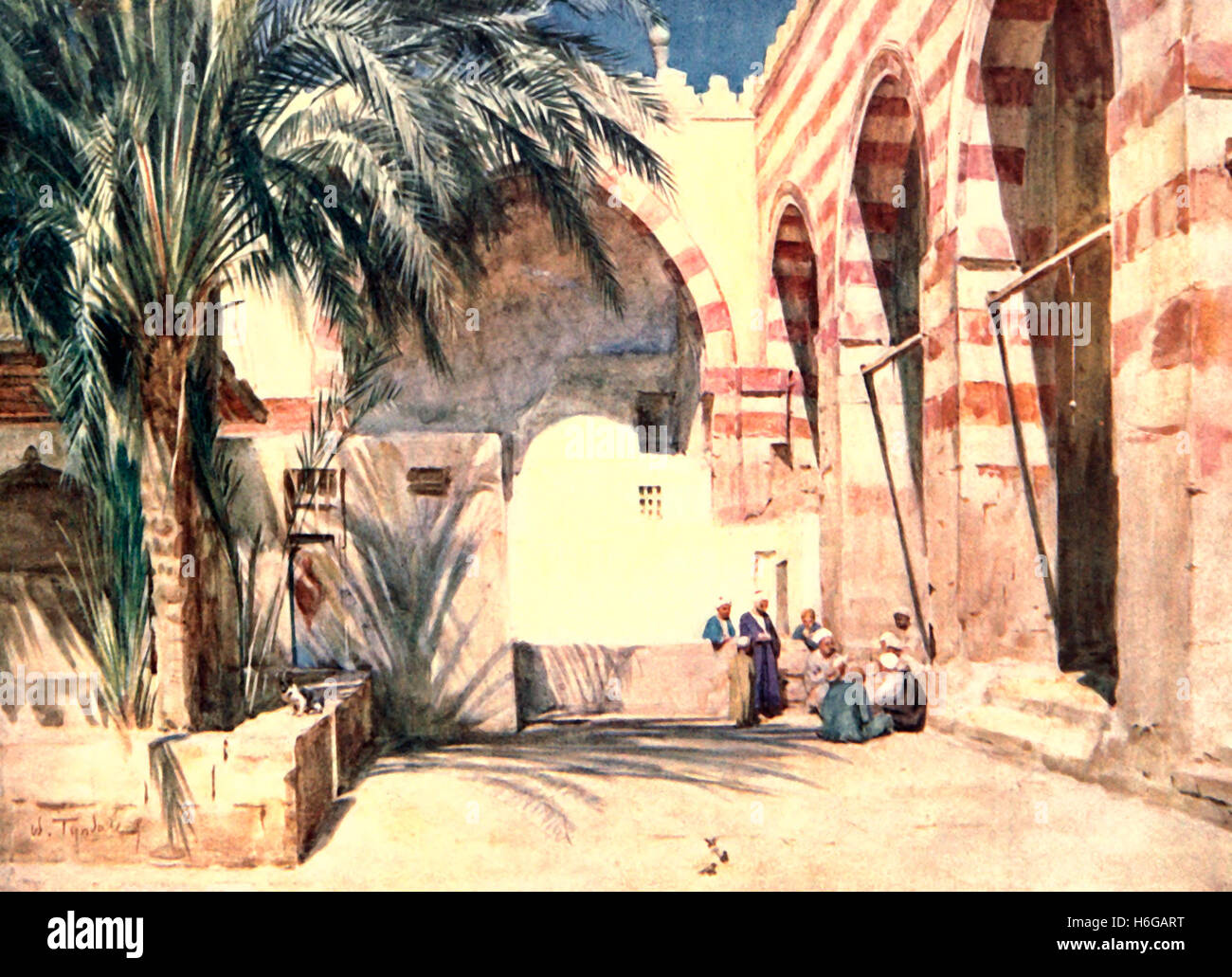 Court in the Mosque of Ibrahim Aga, Cairo, Egypt, circa 1900 Stock ...