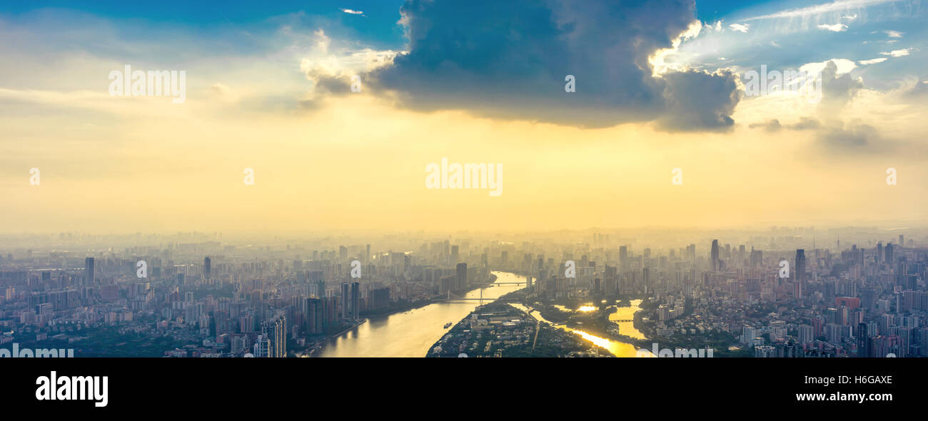 Guangzhou city sunset scenery Stock Photo - Alamy