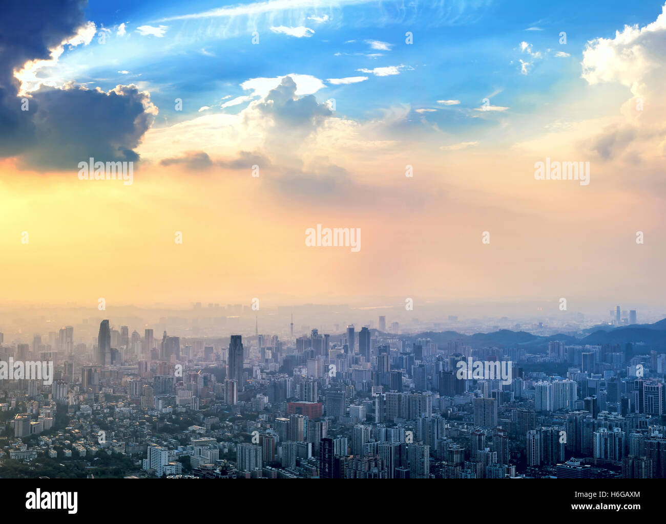 Guangzhou city sunset scenery Stock Photo - Alamy