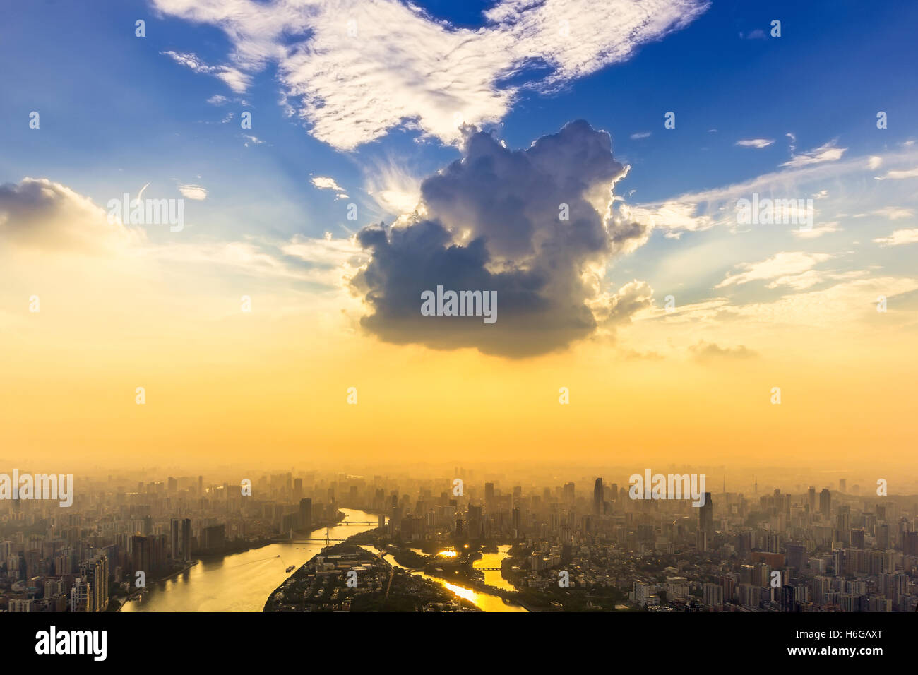 Guangzhou city sunset scenery Stock Photo - Alamy