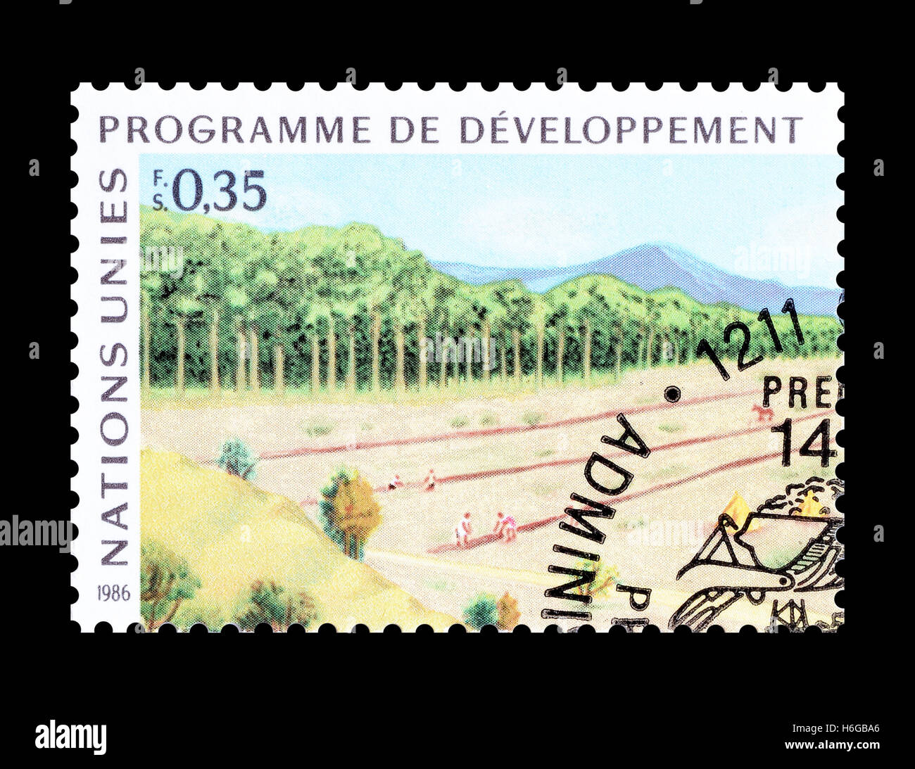 United Nations stamp 1986 Stock Photo - Alamy