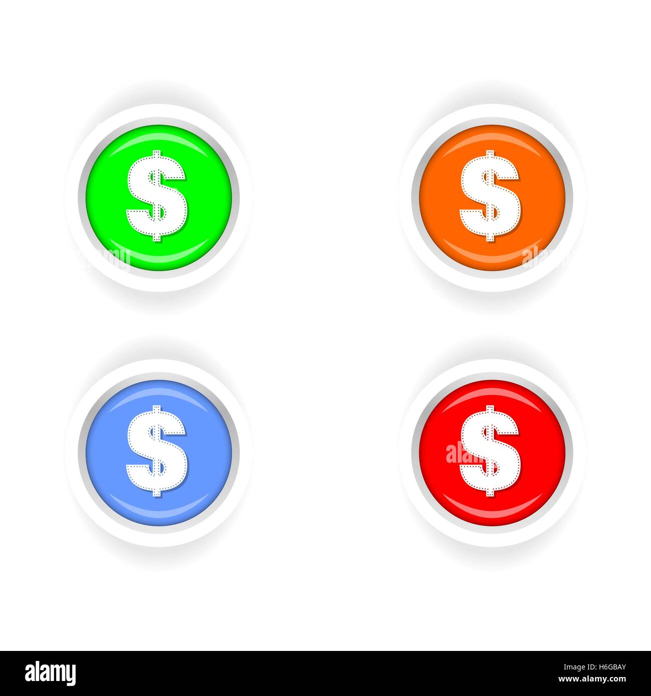 button set ,circle icons ,money vector illustration Stock Photo - Alamy