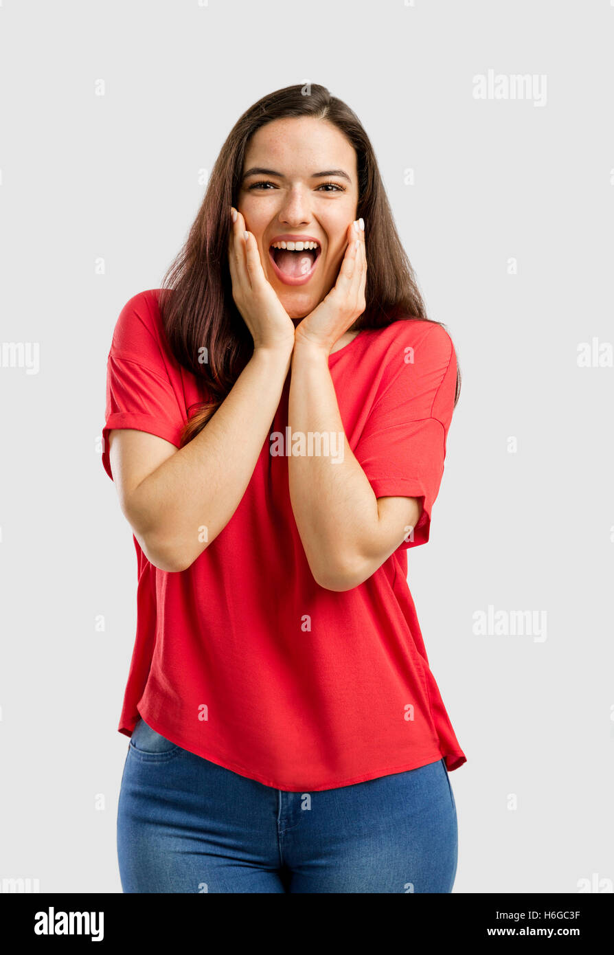 Portrait of a lovely woman smiling Stock Photo - Alamy