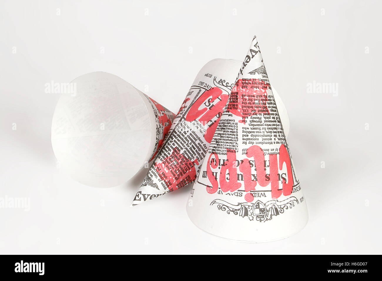 Disposable Paper Chip Cones Stock Photo - Alamy