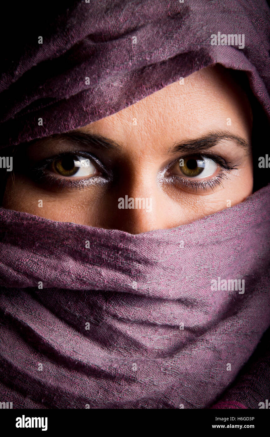 Beautiful arabian woman in color yashmak Stock Photo - Alamy