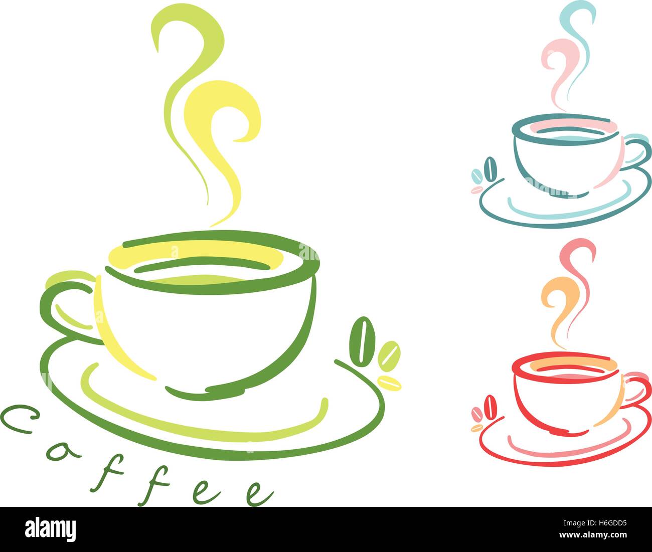 Coffee vector illustration. Colorful logo design Stock Vector Image ...