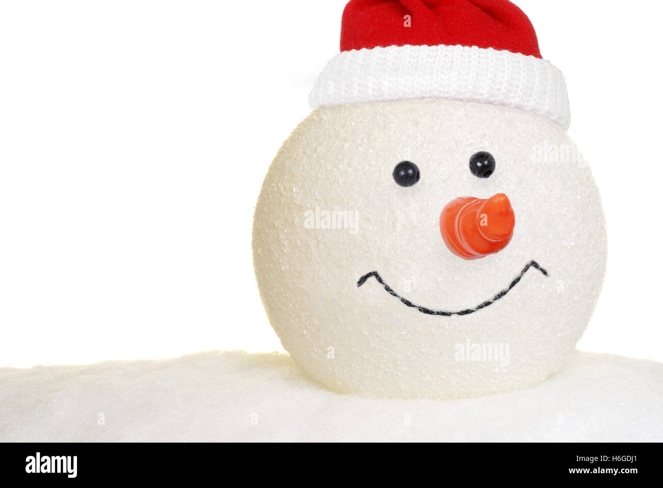 Snowman head with hat Stock Photo - Alamy