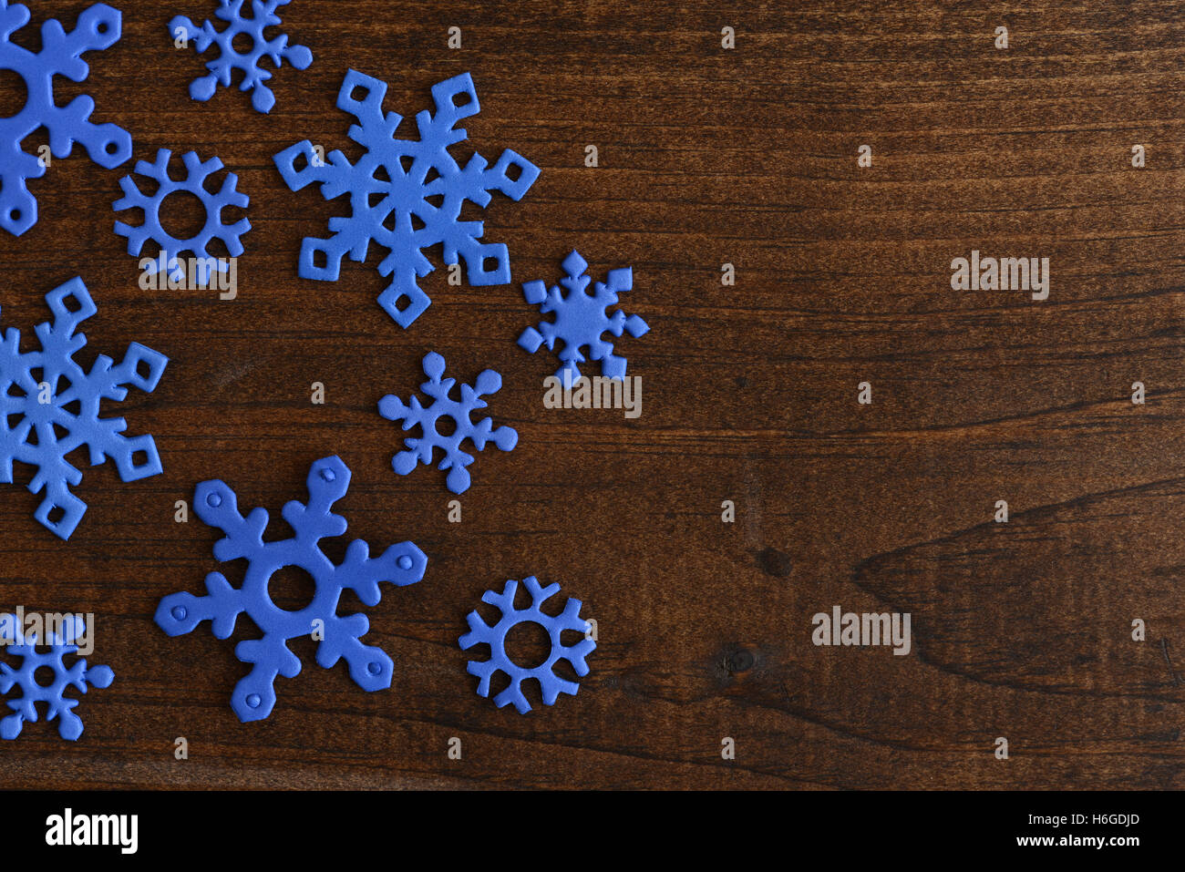 top view blue snowflakes Stock Photo - Alamy