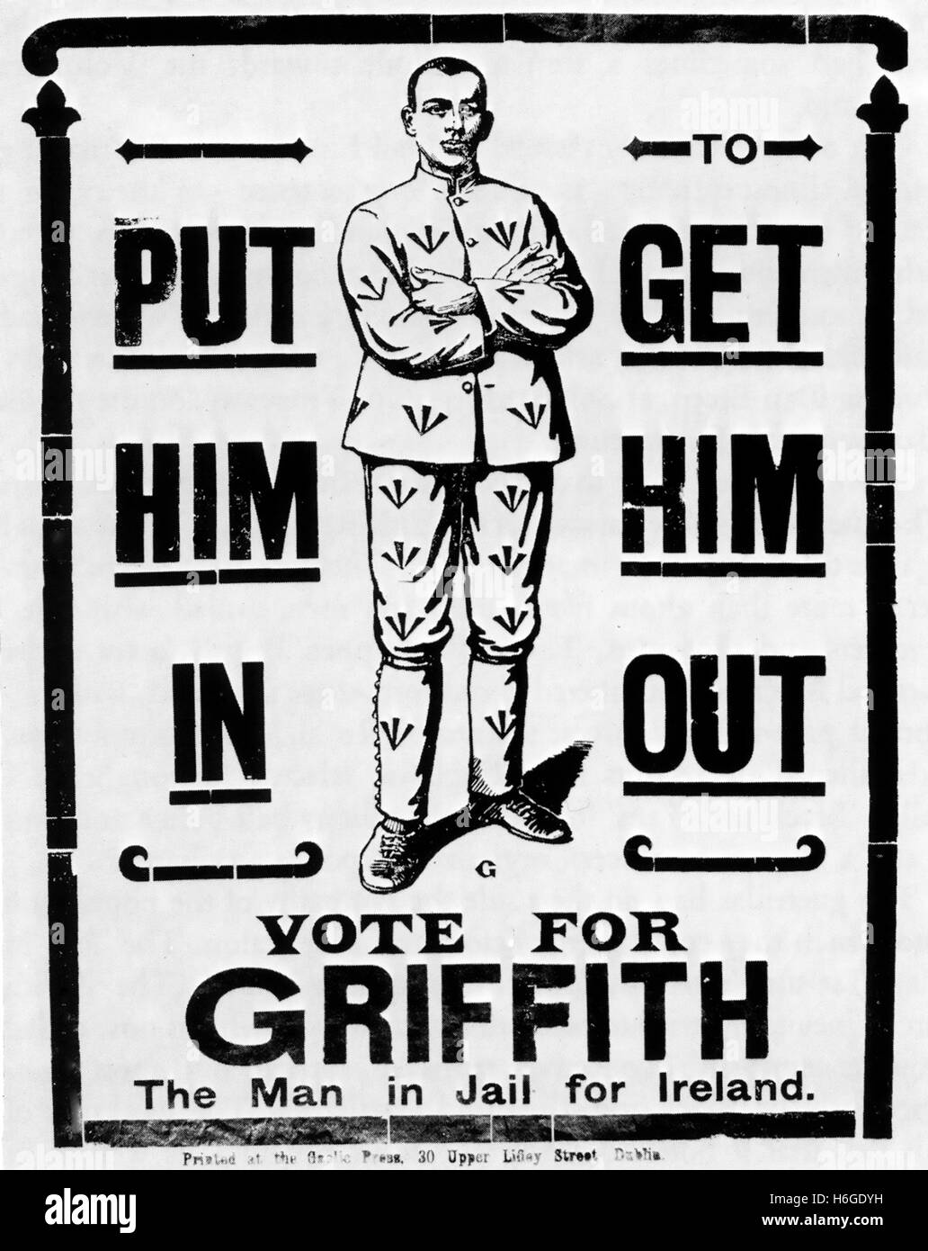 ARTHUR GRIFFITH (1872-1922) founder of Sinn Fein. Arrested in May 1918 ...