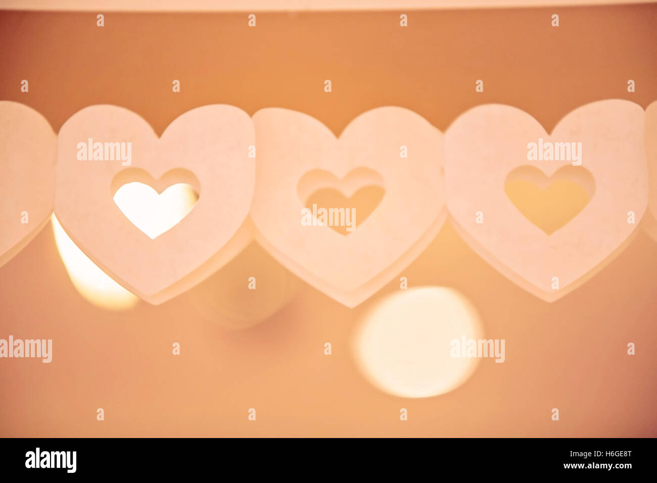 string of paper hearts Stock Photo - Alamy