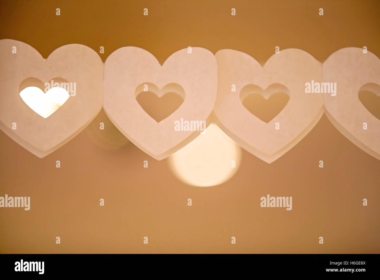 string of paper hearts Stock Photo - Alamy