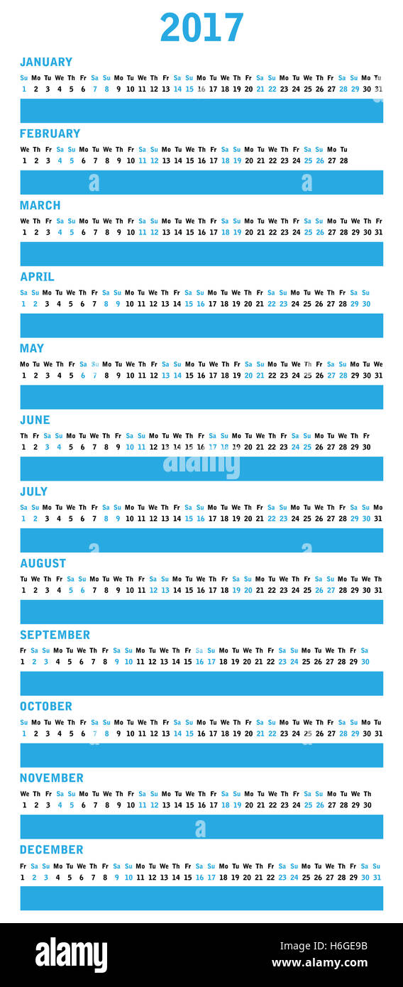 2017 calendar design hi-res stock photography and images - Alamy